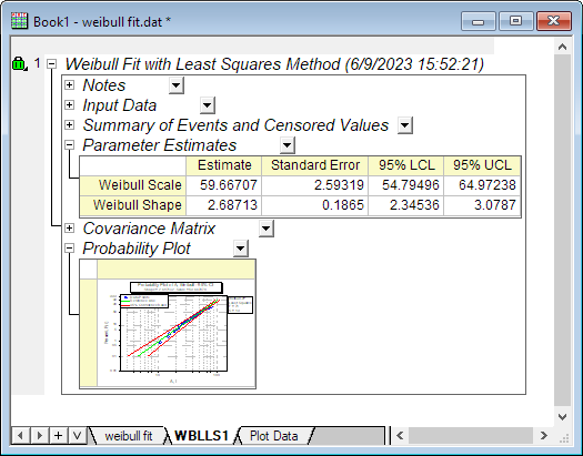 Help Online Apps Weibull Fit With Least Squares Method