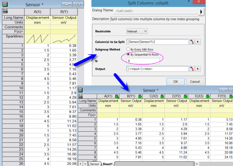 Help Online Quick Help Faq 718 How To Plot Multiple Blocks Of Data From Same Column As