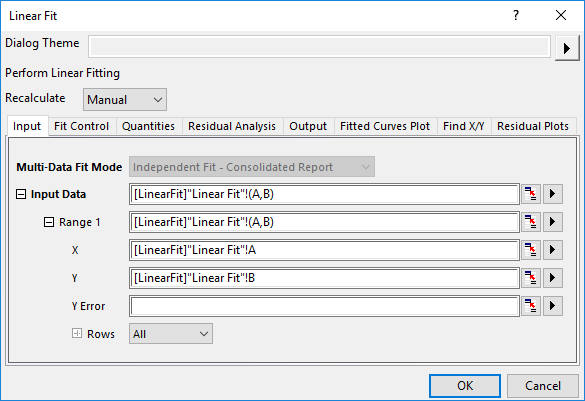 Help Online Origin Help Specifying Your Input Data