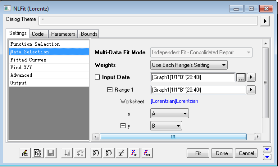 Help Online - Quick Help - FAQ-226 How do I fit a part of the data plot in my graph?