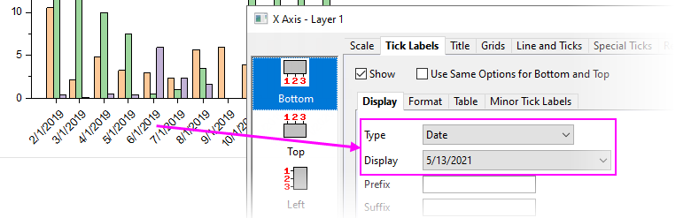 Help Online - Quick Help - FAQ-892 How to plot evenly spaced column/bar for unevenly spaced ...