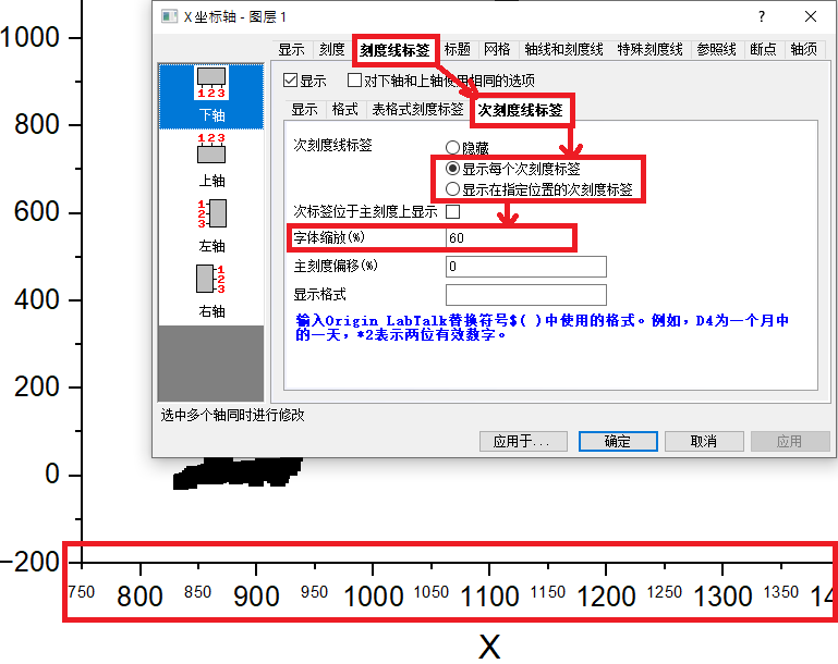 Help Online - Quick Help - FAQ-1072 How to show minor tick labels and ...