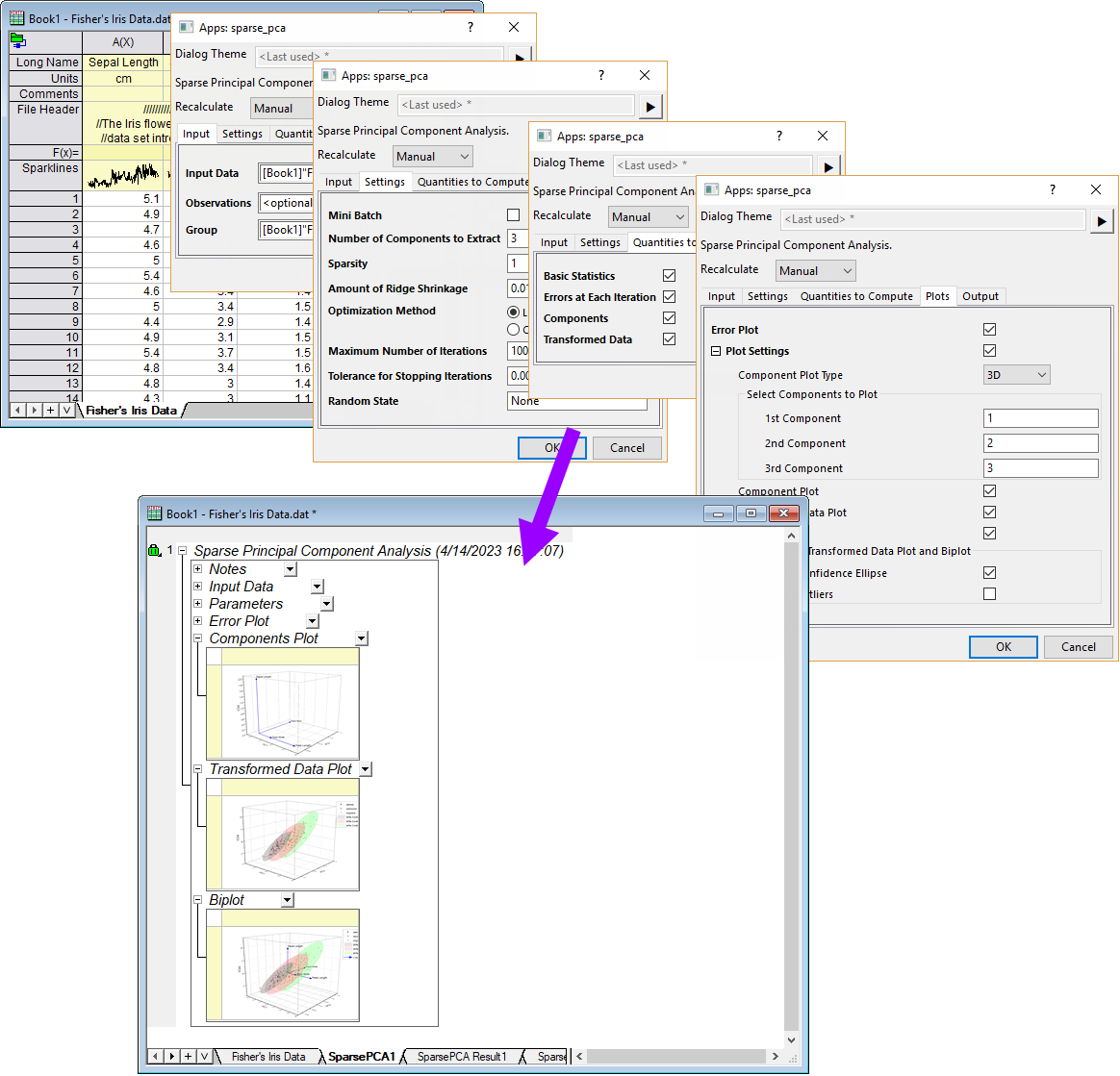 Sparse Principal Components Analysis - File Exchange - OriginLab