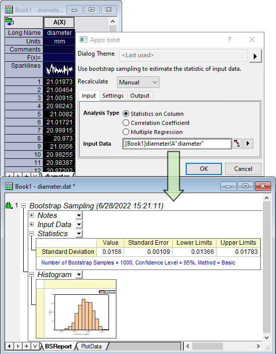 Bootstrap Sampling - File Exchange - OriginLab