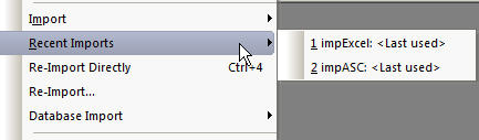 File: menu change: Moved Recent Import and Re-Import related Menus ...